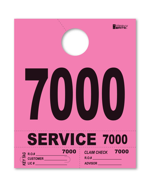 Service Dispatch Number/Hang Tag - Heavy Brite - Pink 7000 to 7999 ...