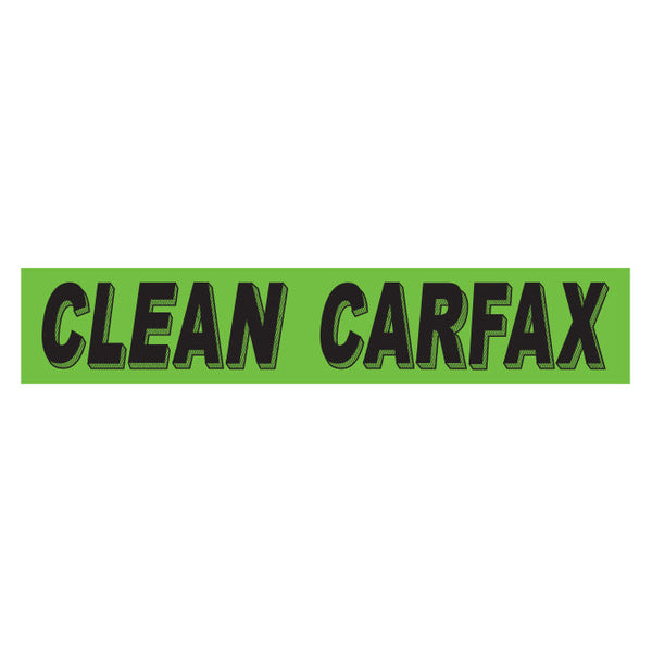 Slogan Window Sticker Clean Carfax Green – Autostoresupply.com