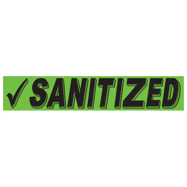 Slogan Window Sticker Sanitized Green – Autostoresupply.com